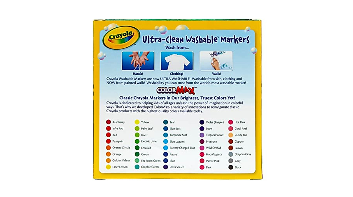 Crayola Ultra Clean Washable Markers – 40 Vibrant Colors for Kids