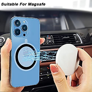 12 Pieces Magnetic Wireless Charger Universal Metal Rings with Sticker, 6 Colors, Ultra Thin Metal Rings Compatible with MagSafe Wireless Charger Car Charger on Most Smartphone