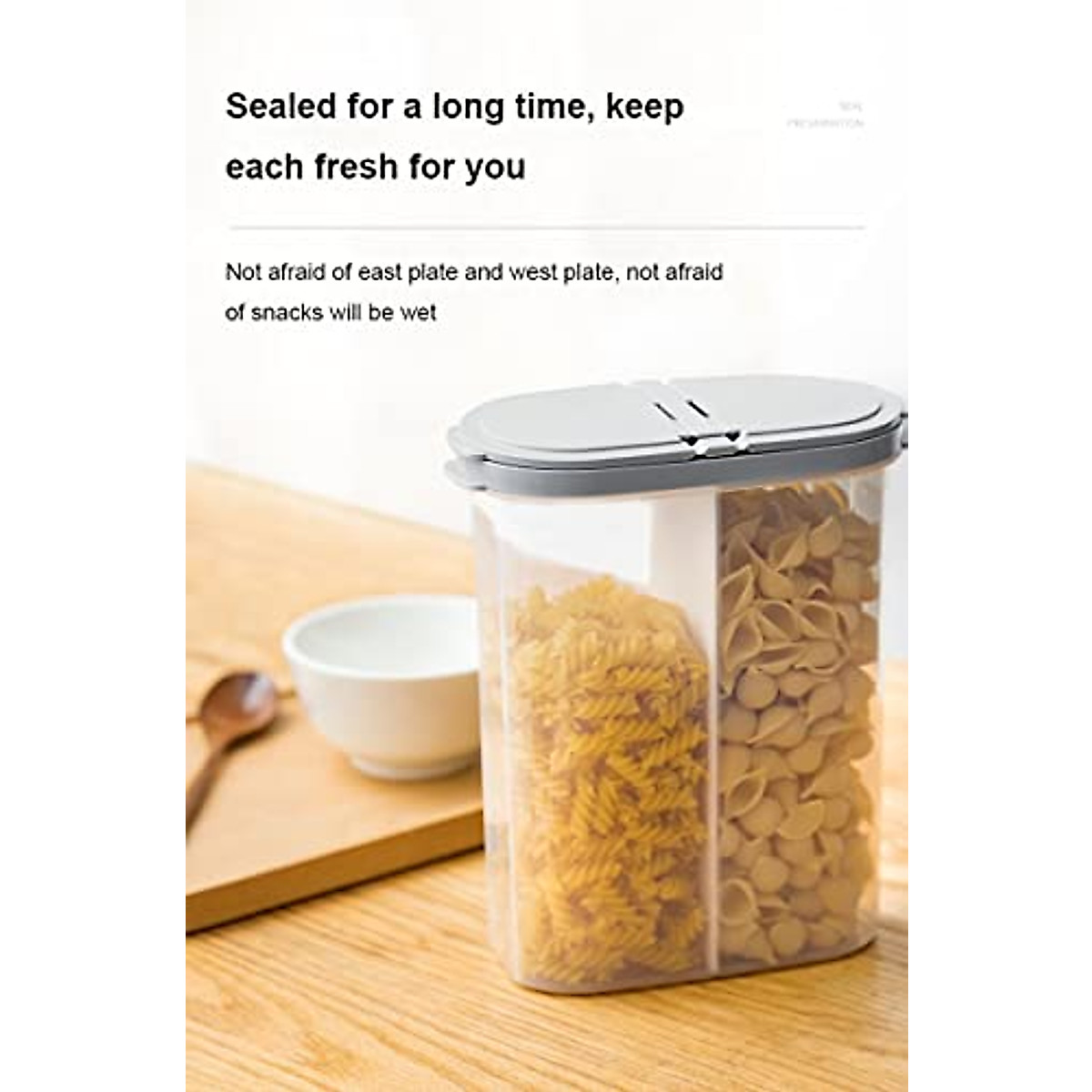 Genérico Storage Containers,Airtight Best Food Storage Containers and Removable partition Design,Storage Jars for transparent gray