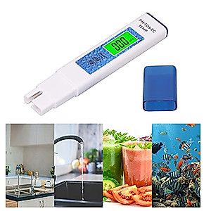 Water Quality Tester, EC Temp Alloy Probe Digital Display Quick Response PH Meter for Aquarium