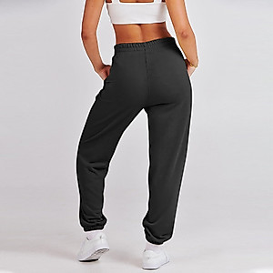 Women's Cinch Bottom Sweatpants Pockets High Waist Spory Gym Athletic Fit Jogger Pants Lounge Elastic Waist Stretchy Trousers