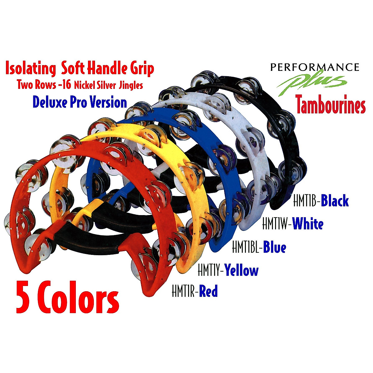 Performance Plus Headless Pro Church Quality Black Rhythm Tambourine, 10" (HMT1B)