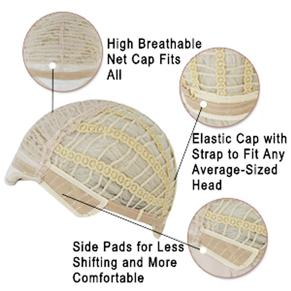 ANOGOL Hair Cap+ Short White Wig for Men Silver White Men's Cosplay Wig Short Silver Mixed White Anime Wigs with Bangs Ivory Hair Straight Fluffy Silvery Halloween Wigs Christmas Party Costume