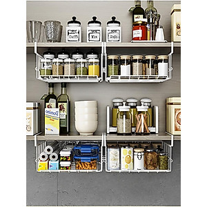 Couwilson 𝐔𝐧𝐝𝐞𝐫 𝐒𝐡𝐞𝐥𝐟 𝐁𝐚𝐬𝐤𝐞𝐭 Storage 2Pack - 12.6in Metal Under Cabinet Shelf, Hanging Wire Basket Shelves, Undershelf Storage Basket for Kitchen Pantry Bookshelf