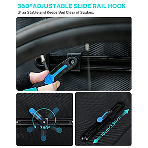 Sportneer Bike Bag - 29L Waterproof Bike Panniers Grocery Bag with Adjustable Hooks & Large Pockets - Bike Rack Bag with Reflective Trim & Rain Cover for Width Less Than 5.5'' Bike Rack