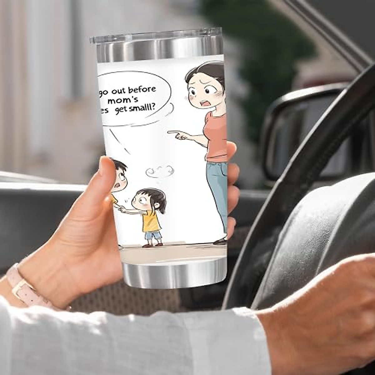 FOCIUZTA 20oz Cartoon Family Tumbler with lid, Travel Coffee Cup, Ideal for Easter, Mother Day, and birthday gifts