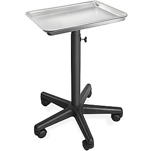 Saloniture Aluminum Salon Instrument Tray, Heavy-Duty Metal Rolling Base