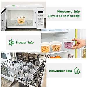 ZIZOTI [50 Pack,16oz] Combo Food Storage Containers with Lids, Airtight Deli Food Containers w 10 Spoons, BPA-Free Leakproof Takeout Meal Prep Dishwasher, Microwave, Freezer Safe