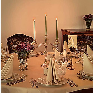 Hyoola Tall Metallic Cream Gold Taper Candles - 10 Inch - Dripless - 12 Pack - 8 Hour Burn Time