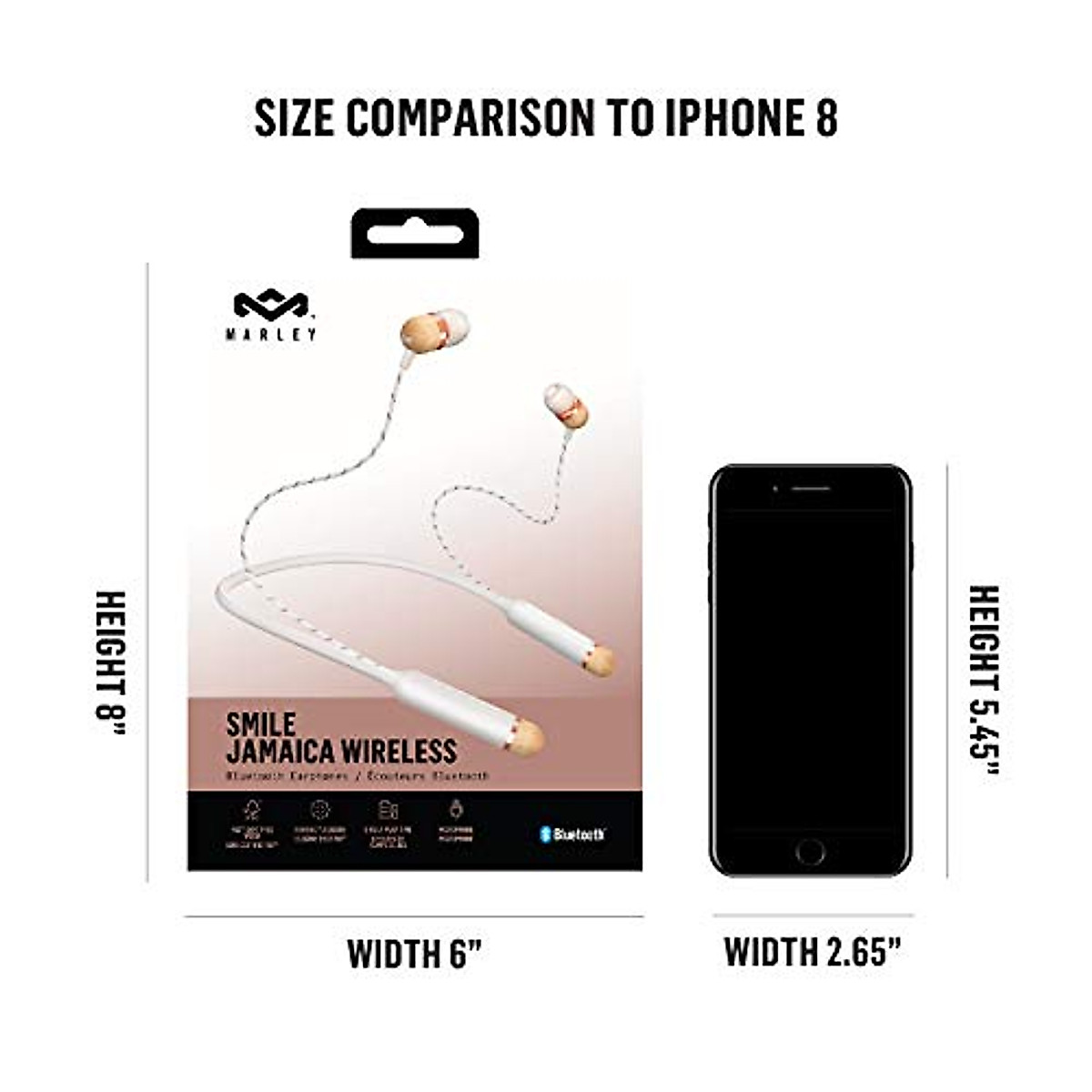 House of Marley Smile Jamaica Wireless: Wireless Neckband Earphones with Microphone, Bluetooth Connectivity, 8 Hours of Playtime, and Sustainable Materials (Copper)