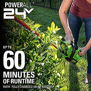Greenworks 24V 22" Cordless Laser Cut Hedge Trimmer, Tool Only