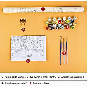 FILASLFT Paint by Number for Adults, Forest Path Paint by Numbers for Adults Beginner, Maple Leaf Painting by Number DIY Landscape Painting,Perfect for Home Wall Decoration 16x20 Inch.