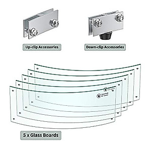 Skyflame Fire Pit Glass Wind Guard Round, 33 x 7 inches Tempered Glass Flame Shield, Fits 31” Round Fire Pit Burner Pans, Fire-Resistant Windscreen Set