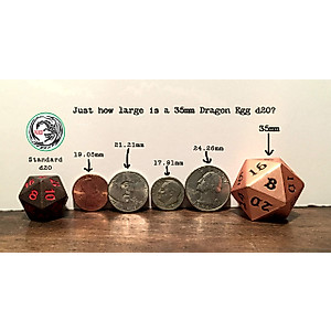 Druid Forge 35mm d20 Dragon Egg dice - Moonlight Blue - Brushed Silver with Bright Blue Numbers