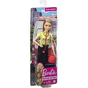 Barbie Paramedic Petite Fashion Doll, with Brunette Hair, Stethoscope, Medical Bag & Accessories