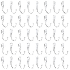 BokWin 20PCS White Wall Mounted Coat Hooks Single Coat Hanger,Mug Hooks Rustproof Wall Hooks for Towel Hat Key Bag on Bathroom, Kitchen, Livingroom