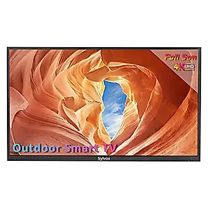 SYLVOX 55 inch Outdoor TV, 2000 nits Full Sun Outdoor Smart TV, 4K UHD Outside Television IP55 Weatherproof, Auto Brightness, ATSC & NTSC Tuner, Support Bluetooth & 2.4G WiFi, for Outside, Backyard