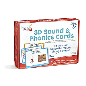 hand2mind 3D Sound and Phonics Cards, Phonemic Awareness, Phonics Flash Cards, Letter Sounds for Kindergarten, Speech Therapy Toys, ESL Teaching Materials, Science of Reading Manipulatives
