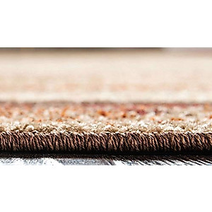 Unique Loom Autumn Collection Modern Contemporary Casual Abstract Area Rug, 2' x 6' 1" Runner, Beige/Brown