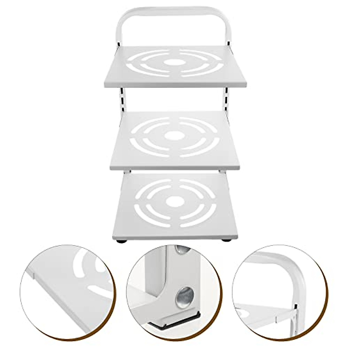Alipis Multi-Layer Pot Rack White Standing Frame Carbon Steel Cupboard