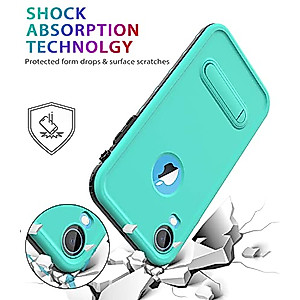 Diverbox for iPhone Xr Case Waterproof,Shockproof Dustproof IP68 Full-Body Sturdy with Kickstand Case Built-in Screen Protector,Underwater Full Sealed Cover Protective for iPhone Xr (Teal)