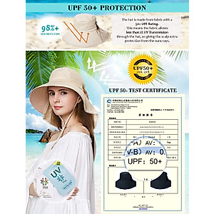 Womens Sun Protection Hats Summer Gardening Fishing Hiking Shade Hat SPF 50 Wide Brim Packable Large Big Head Beige