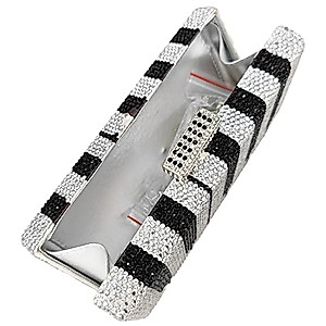Boutique De FGG, Piano Keyboard Women Crystal Clutch Bag Evening Handbags, Wedding Party Rhinestone Purses