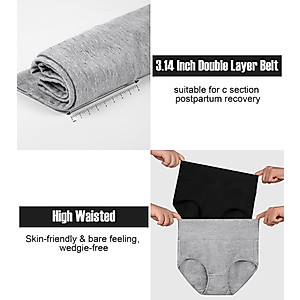 OLIKEME Tummy Control Underwear High Waisted Cotton Postpartum Underwear Soft Stretch Full Coverage Womens Underwear, Size L