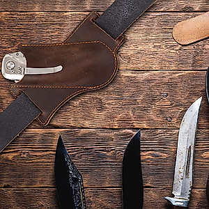 Leather Pocket Folding Shop Knife Sheaths for Belt EDC Holster