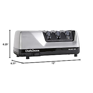 Chef’sChoice Edge Select Diamond Hone Professional Knife Sharpener for Straight and Serrated Knives with Precision Angle Control, One Size, Gray