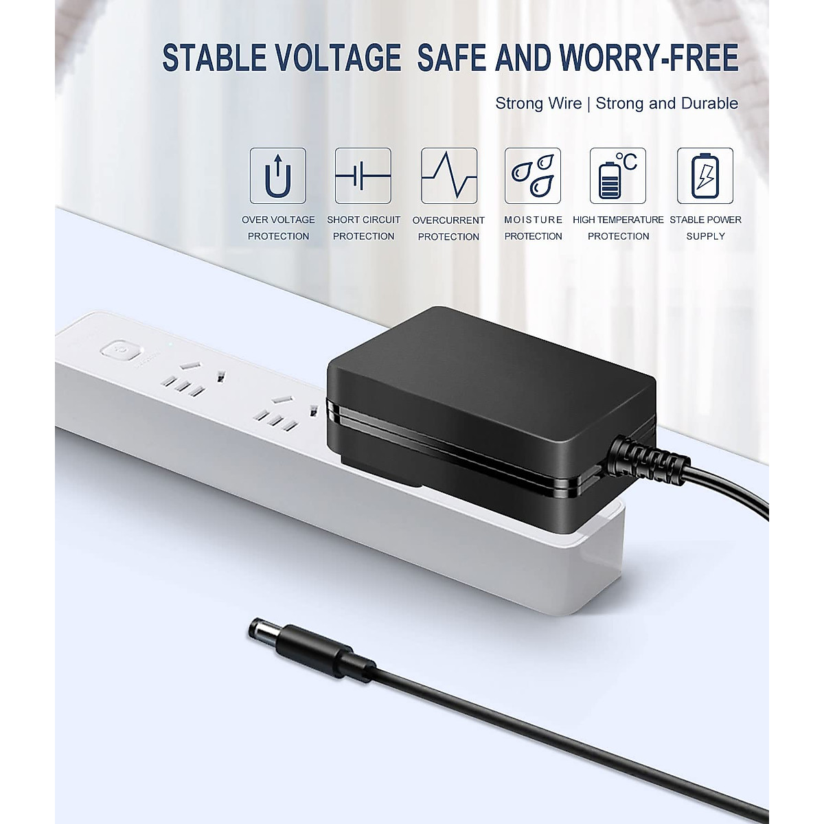 Lantisri 12V AC DC Adapter Compatible with Sylvania Portable DVD Player, fit for Sylvania 7" 9" 10" 13.3" Portable DVD Player Power Supply Cord with 6 ft