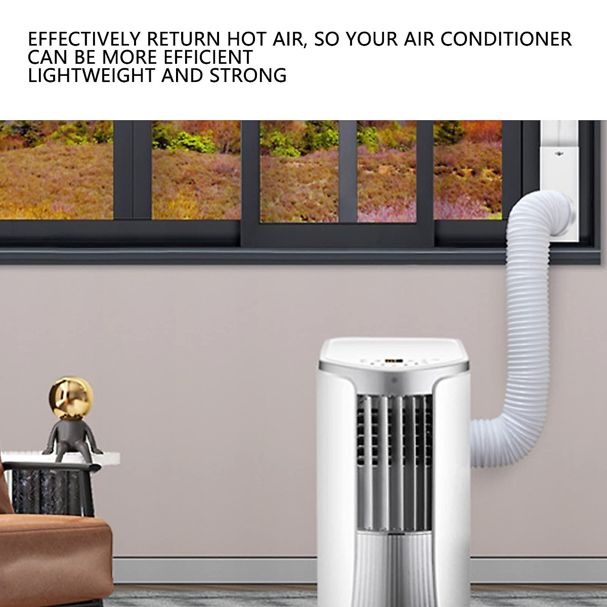 Tnfeeon 5.9 Inch Portable Air Conditioner Exhaust Hose Coupler Window Adapter AC Unit Tube Connector Mobile Air Conditioning Accessories & Parts Window Adapter to Round Window Adapt