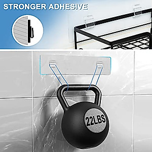 ETECHMART Corner Shower Caddy, 0°- 330°Rotation Adhesive Shower Shelves Organizer for Bathroom, SUS304 Rustproof Floating Storage Rack for Inside with Hooks, No Drilling - 2 Pack/Black