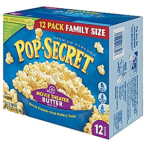 Pop Secret Popcorn, Movie Theater Butter, 3.2 Ounce Microwave Bags, 12 Count Box (Pack of 4)