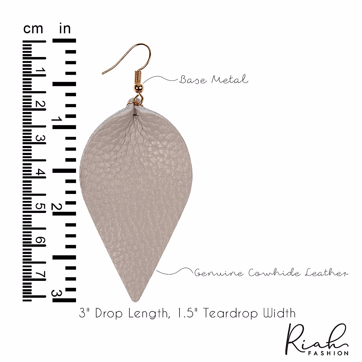 Bohemian Lightweight Genuine Real Leather Geometric Drop Statement Earrings - Petal Leaf, Triple Feather, Teardrop Dangles, Scallop Disc Hoop (Leaf - Black)