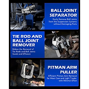 OMT 5-in-1 Ball Joint Separator, Pitman Arm Puller, Tie Rod End Tool Set for Front End Service, Splitter Removal Kit (RD06)