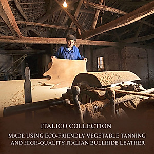 Tony Perotti Men's Leather Checkbook Long Wallets - Italian Bifold with Card Holders, Pockets, ID Window - Eco-Friendly Vegetable-Tanned Full Grain