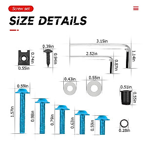 BELOMI Motorcycle Fairing Bolt Kit, 177pcs M5 M6 Motorcycle Windscreen Screws, Aluminum Fasteners Fairing Bolts Nut Clips Kit, Mounting Kits Washers Nuts Screws Assortment for Sport Bikes (Sky Blue)