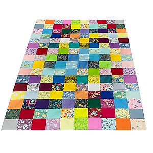LUMANSUO 50pcs 10" x 10" Cotton Quilting Fabric Squares Fat Quarter Bundles Fabric for DIY Craft Patchwork,Floral