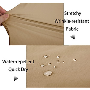 Derminpro Men's Classic Fit Stretch Nylon Waterproof Golf Shorts with Zip Pockets Khaki XX-Large