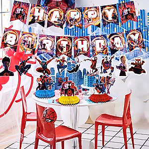 Birthday Party Supplies, Birthday Decorations Set Include Birthday Banners,Hanging Swirls and Honeycomb Centerpiece for Party Decorations