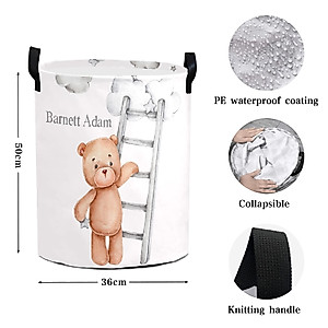 Stars Teddy Bear Storage Bin, Waterproof Oxford Fabric Clothes Basket Organizer for Laundry Hamper,Toy Bins,Gift Baskets, Bedroom, Clothes,Baby Nursery