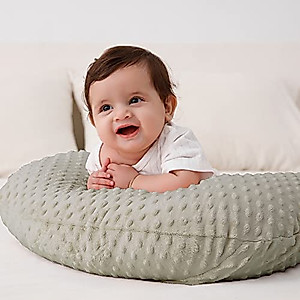 Nursing Pillow Cover, Minky Breastfeeding Pillow Slipcover Snugly Fits for Nursing Pillow for Baby Boys and Girls, Premium Quality Microfiber, Ultra Soft Comfortable (Tidal Foam)