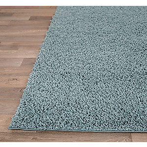Rugshop Solid Cozy Plush Shag Area Rug 5' x 7' Blue