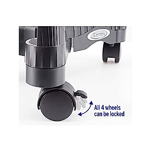 Kantek Mobile CPU Stand with Adjustable Width and Locking Casters, 16-Inch Wide x 7-Inch Deep x 4.8-Inch High (CS200B),Black