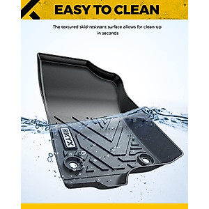 KYX All Weather Floor Mats for Toyota Tacoma Double Cab 2018-2023, TPE Rubber Car Floor Liners Full Set 1st and 2nd Row, Custom-Fit Car Mats for Toyota Tacoma Double Cab Odorless Non-Slip