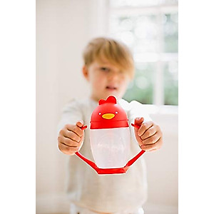 Lollaland Weighted Straw Sippy Cup for Baby:MADE IN THE USA - Transition Kids, Infant & Toddler Sippy Cup (6 months - 9 months) | Shark Tank Products | Lollacup (Red) w/ Straw Replacement Pack