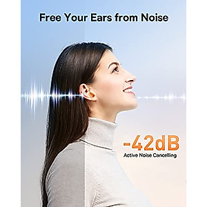Baseus Hybrid Active Noise Cancelling Wireless Earbuds for Women - 3D Spatial Audio Bluetooth 5.3 Earbuds App Customized Upto 90% Noise Cancelling Lightweight Ear Buds for iPhone, Android (AirNora 2)