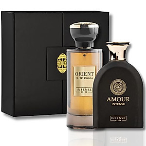 INTENSE ELITE Amour Intense & Orient Elite Woods EDP, Eau de Parfum Men and Women 100ML (3.4Oz),with Magnetic Gift Box Women and Men's Fragnances, (collection)