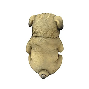 Pug Life Cheeky Middle Finger-Flipping Pug Dog Hand Painted ResinStatue - Adorable 6.75-Inch Decorative Figurine for Your Home, Office, and Garden Display